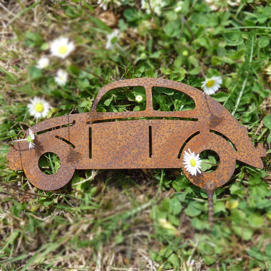 Deko Auto Käfer Metall Edelrost Dudu 15 cm @art-allee.de