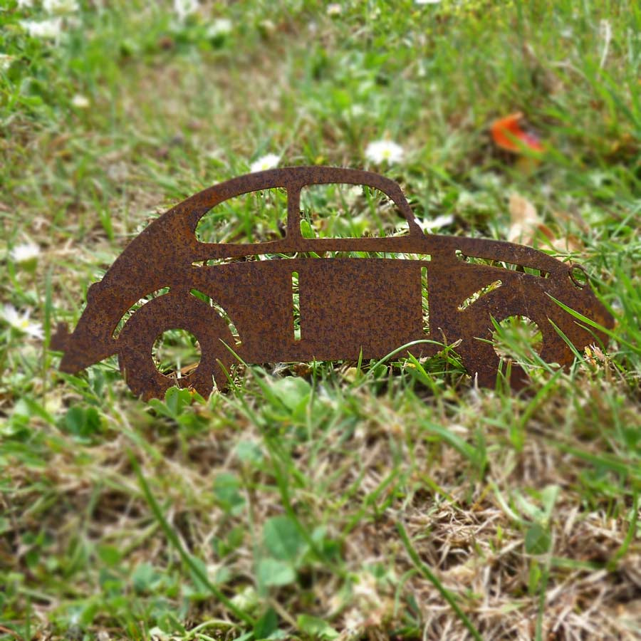 Deko Auto Käfer Metall Edelrost Dudu 15 cm @art-allee.de
