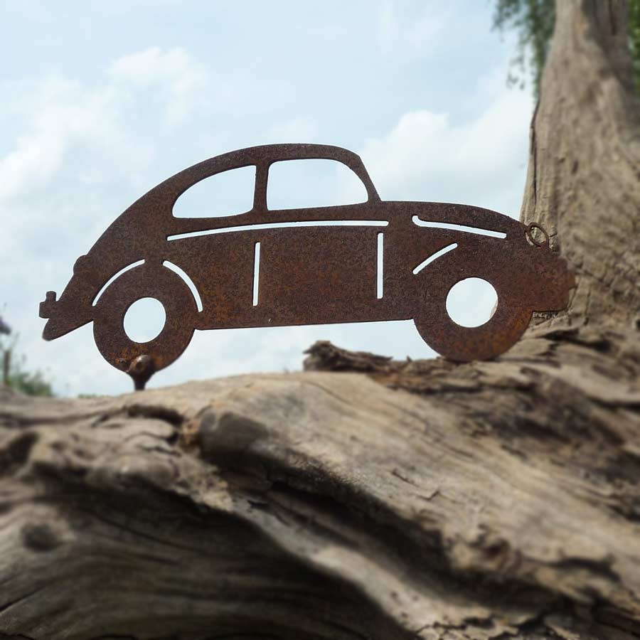 Deko Auto Käfer Metall Edelrost Dudu 15 cm @art-allee.de