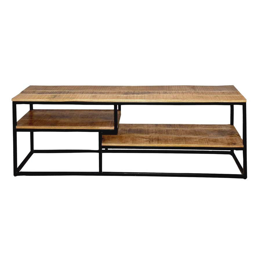 Industrial TV Board Holz Alna gebürstet Metallgestell 150 cm | ArtAlle