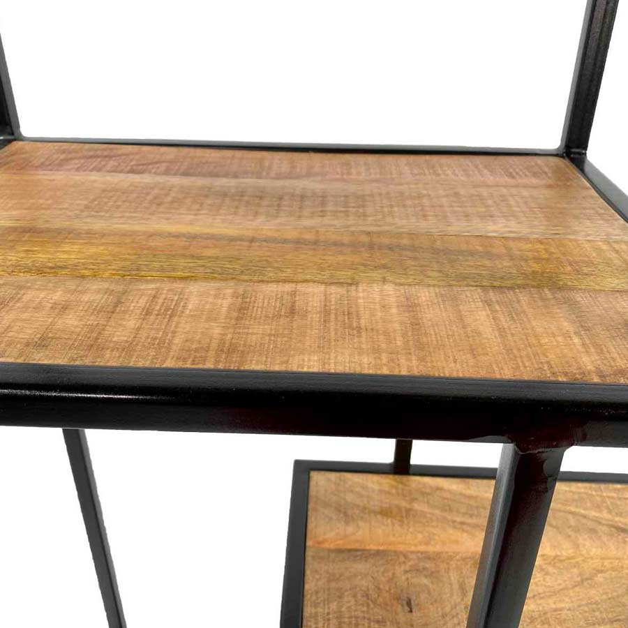 Raumteiler Mango Holz Regal Anrichte Alna Metall schwarz 115 cm @art-a