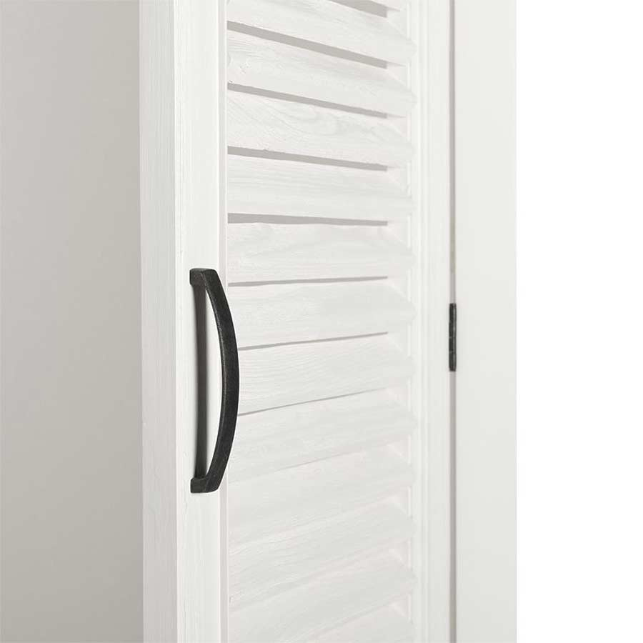 Garderoben Schrank Sasi Holz Lamellen weiss Landhausstil 210 cm @ArtAl