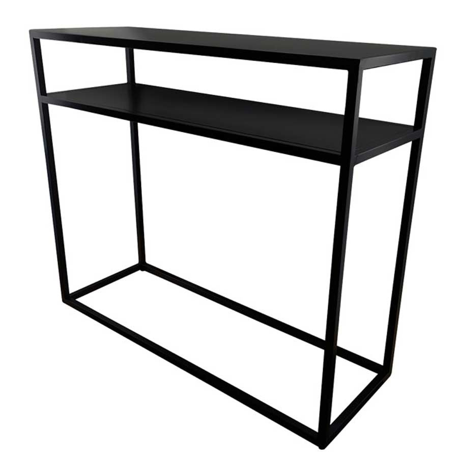 Metall Konsole schwarz beschichtet industrial Wandregal 100 cm kaufen