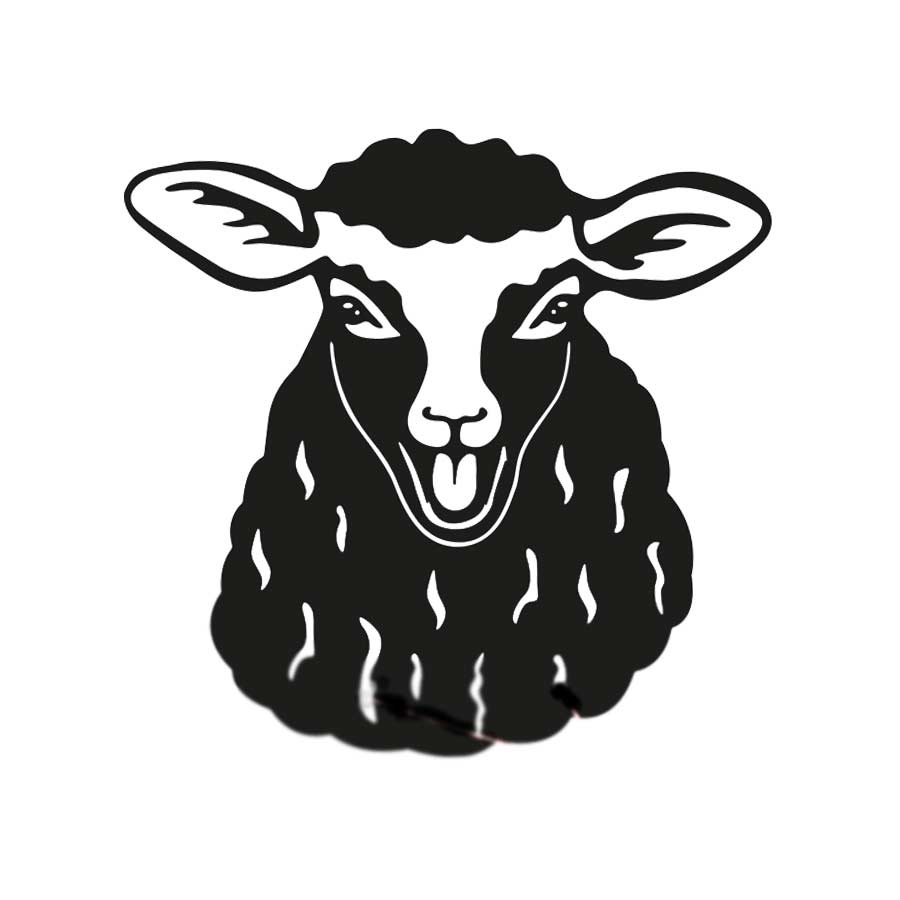 Metall Schaf schwarz Wanddeko Schafskopf 24 cm @art-allee.de