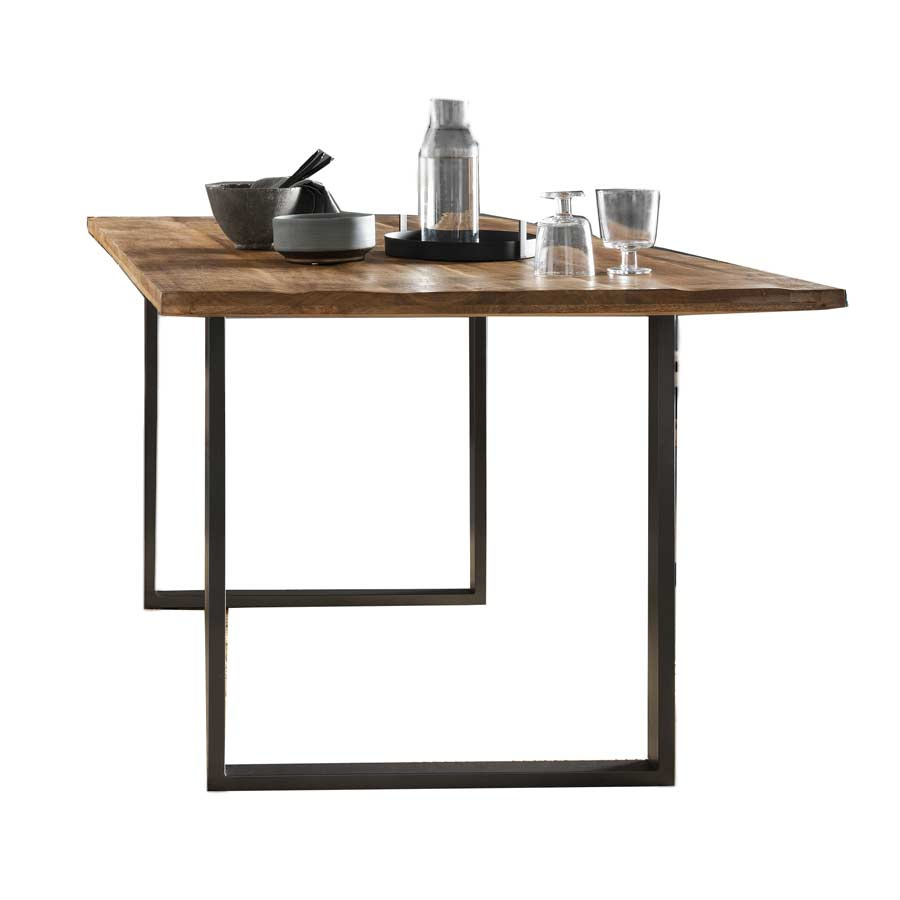 Highboard Liv Mango massiv Holz Metall anthrazit 150 cm @art-allee.de