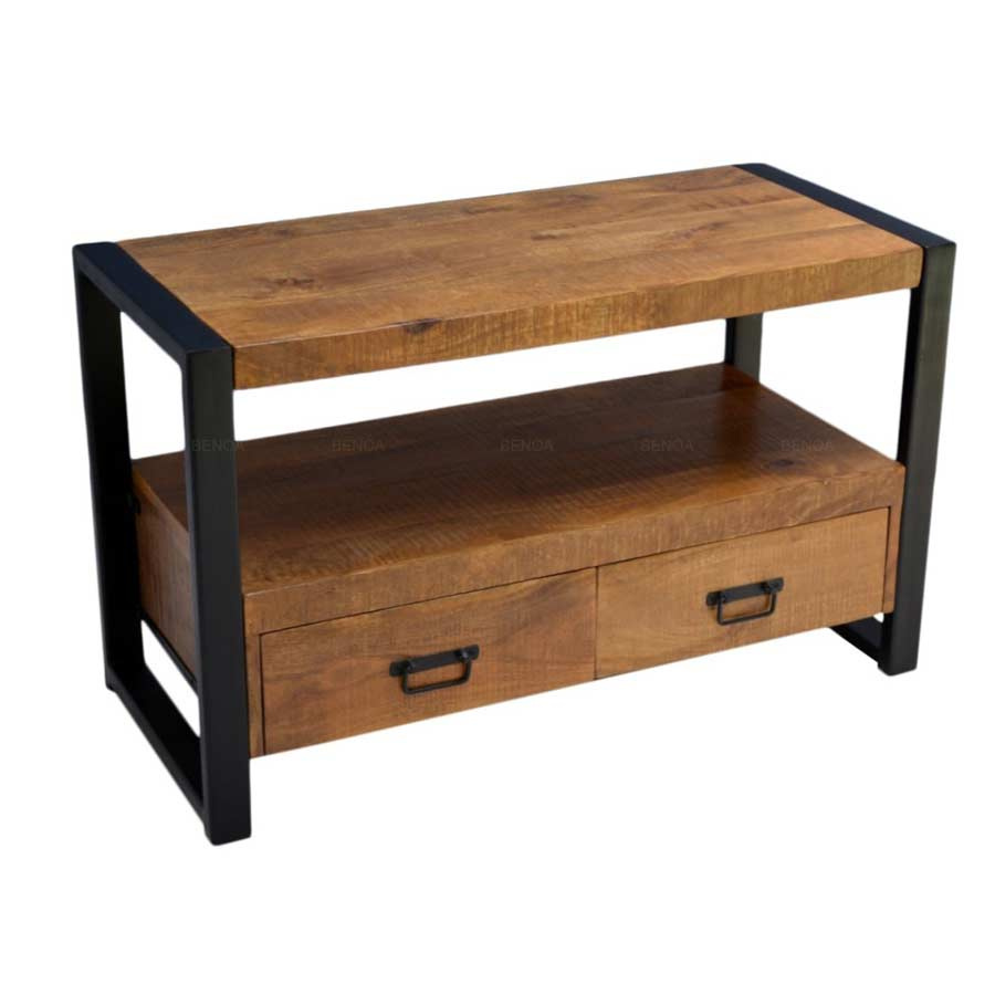 Holz TV Board Kyle naturbelassen Metall pulverbeschichtet 120 cm | Art