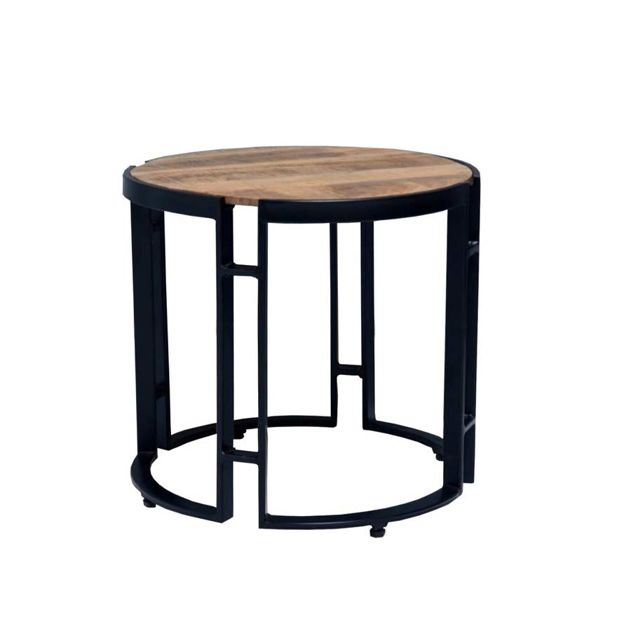 Design Couchtisch Ruby rund Holzplatte Stahlgestell @art-allee.de