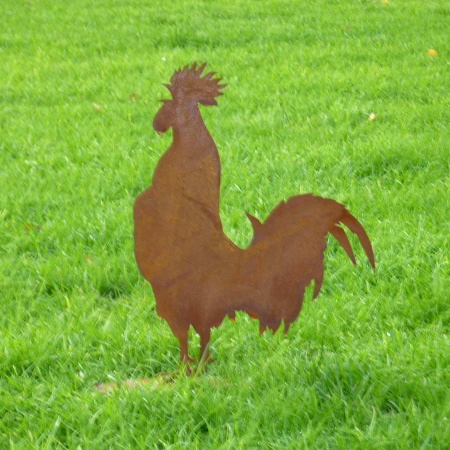 Metall Hahn Gartendeko Figur Rost ¦ art-allee.de